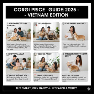 Bảng giá chó Corgi 2025 – Giá theo dòng & giấy tờ 📊